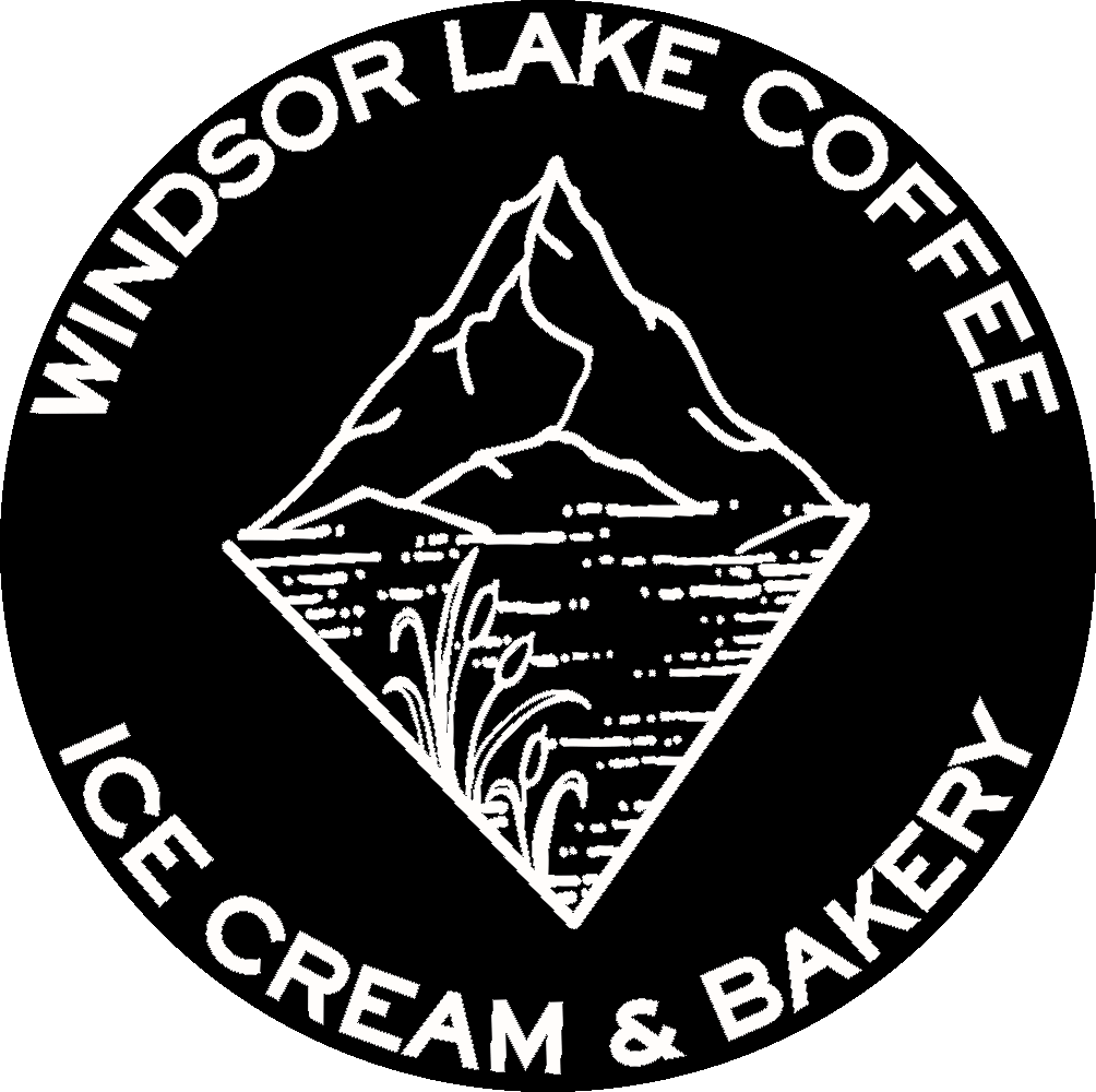 WLC logo bold white text black background button – Windsor Lake Coffee